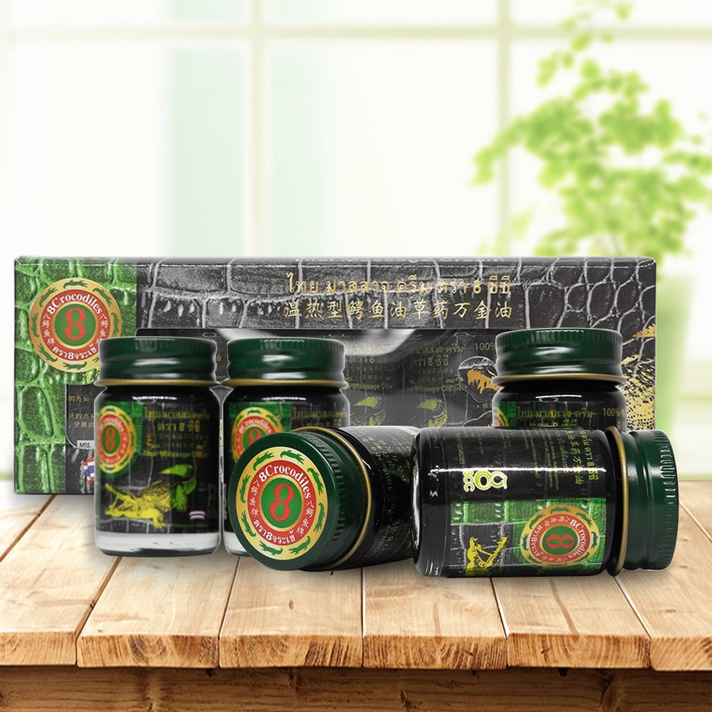 15g Thailand Tiger Balm 8 crocodiles warm alligator oil ointment for j ...