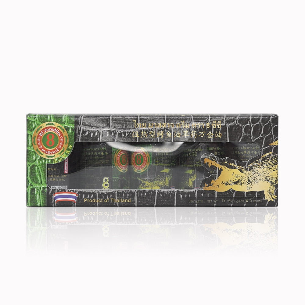 15g Thailand Tiger Balm 8 crocodiles warm alligator oil ointment for j ...