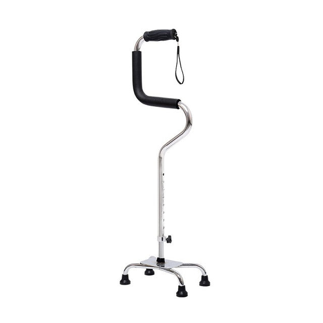 Handicapped free standing quad walking cane support medical four legs ...